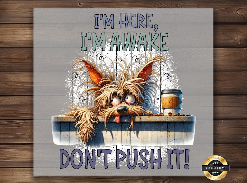 Funny Tired Dog DTF Transfer: Sarcastic Coffee Humor, DIY Shirt Art - Etsy