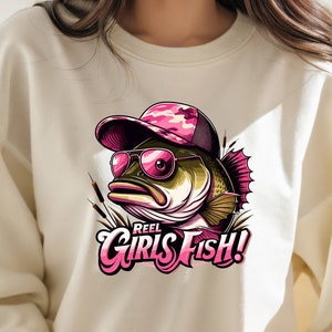 Reel Girls Fish DTF Transfer: Empowering Women Anglers - Etsy