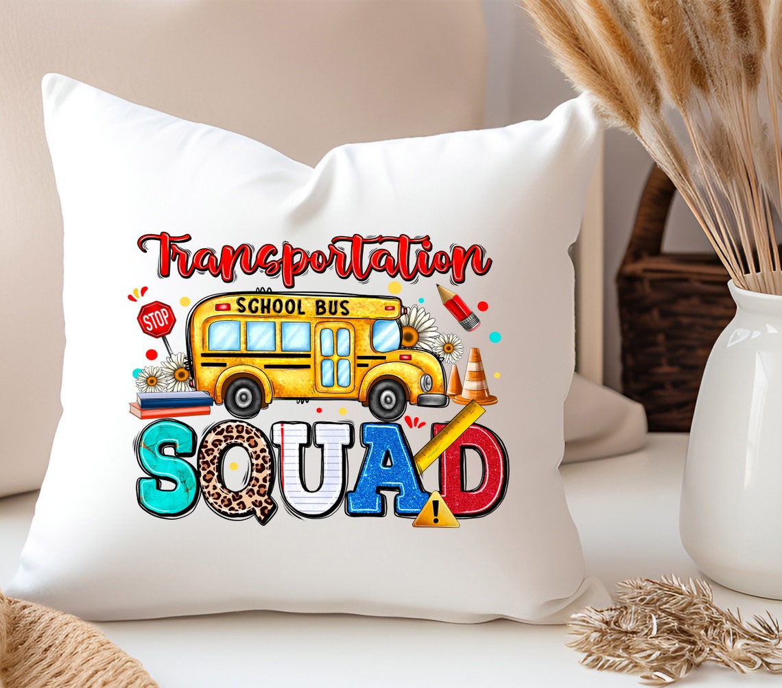 School Bus Transportation Squad DTF Transfer: Team Apparel Design - Etsy