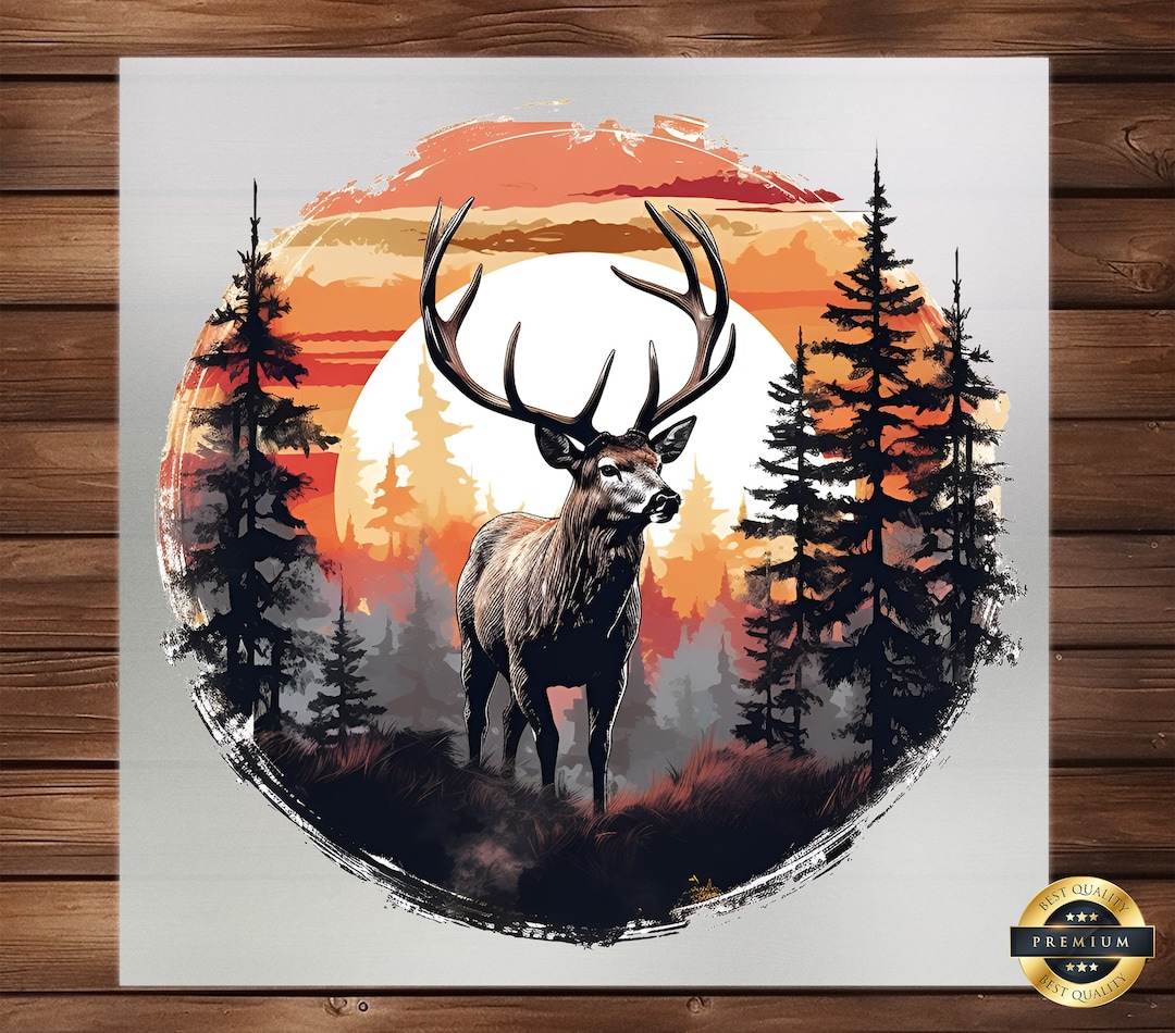 Deer Hunting DTF Transfer, Camouflage Design, Easy Application, Show ...