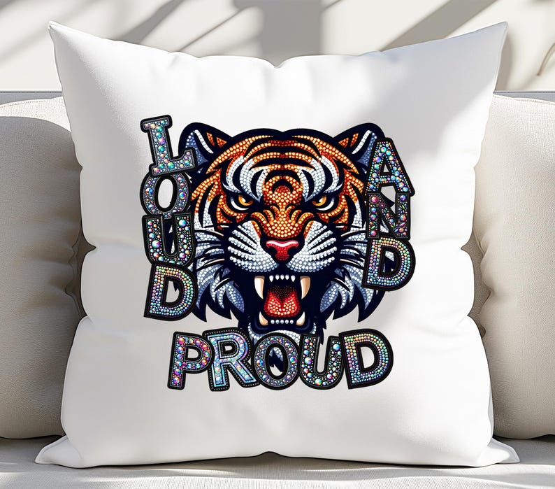 Loud Proud Tigers Rhinestone Style DTF Transfer: Team Spirit Shirt ...