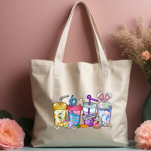 Easter Loaded Tea Cups DTF Transfer, Easter Drink-themed Design, Easy ...