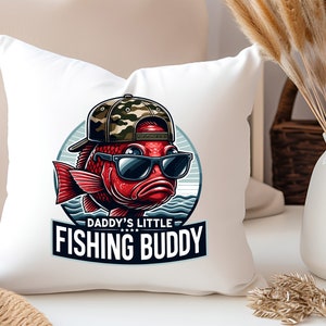 Daddy's Little Fishing Buddy DTF Transfer: Family Fishing Theme - Etsy