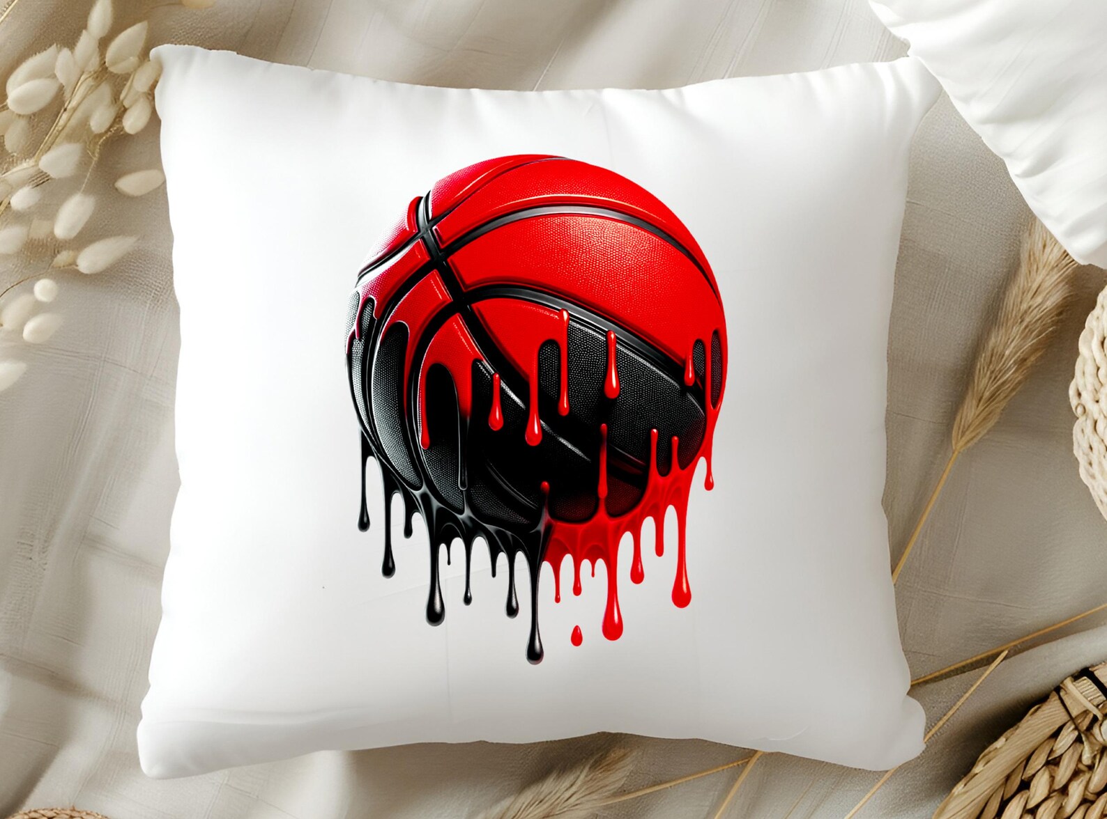 Dripping Basketball DTF Transfer Sports Ball Design Ready to Press Iron ...