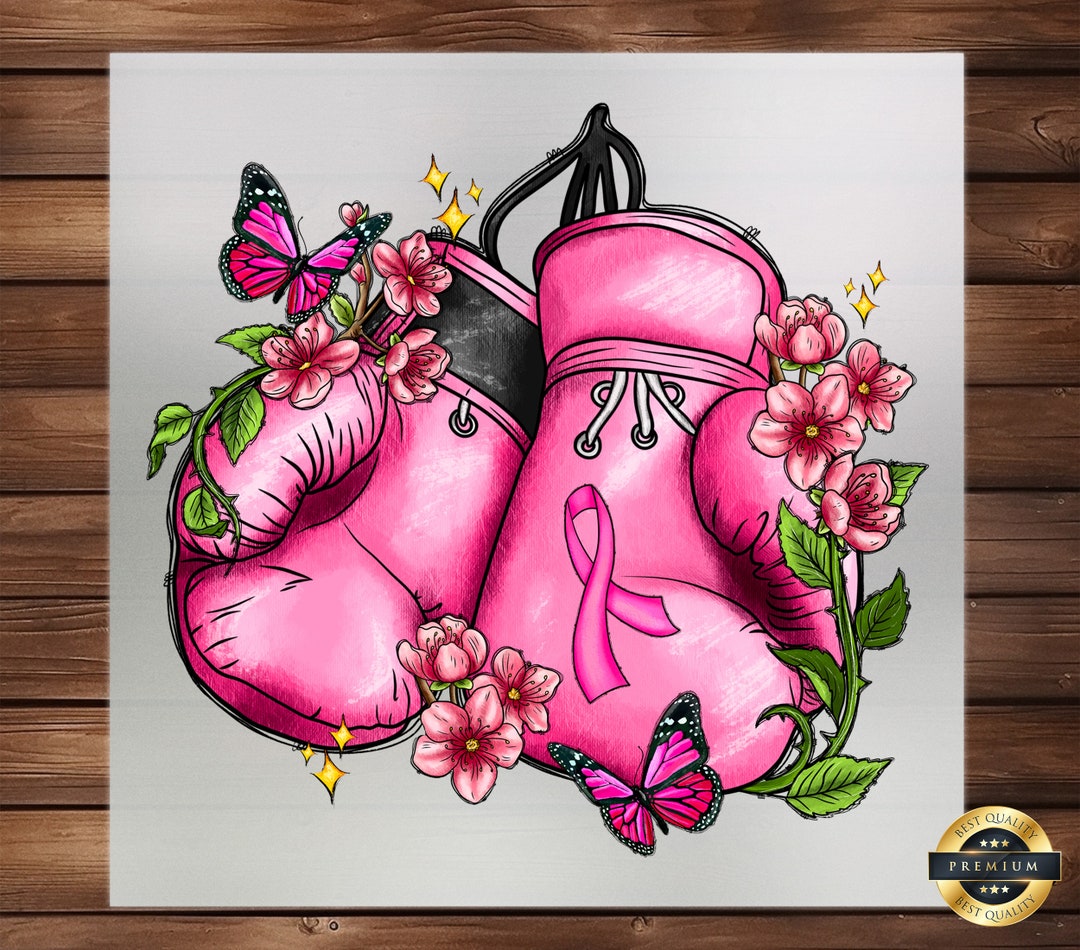 Boxing Gloves Cancer Awareness DTF Transfer, Symbol of Resilience ...