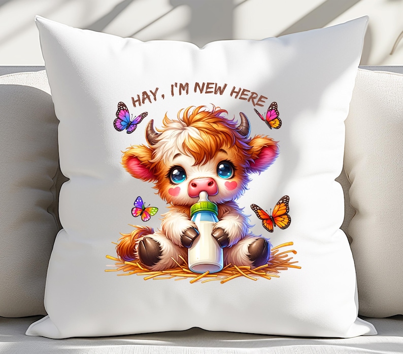 Baby Highland Cow DTF Transfer: Iron-on Apparel Design - Etsy