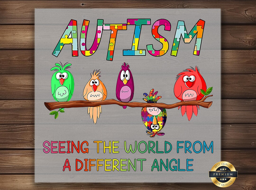 Autism Awareness DTF Transfer: Colorful Birds Puzzle Art - Etsy