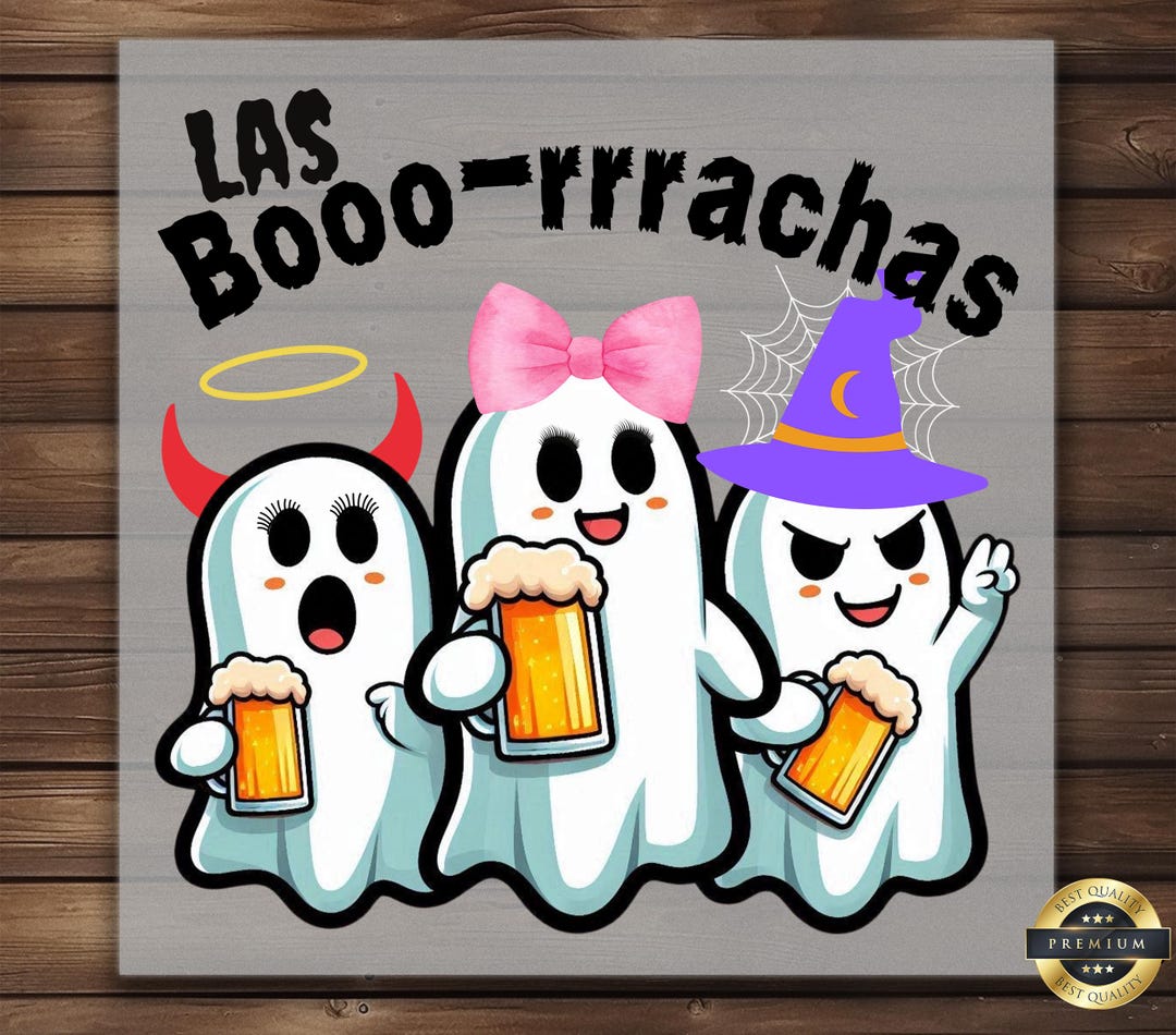 Drinking Ghosts Trio DTF Transfer, Fun Halloween Iron-on Design ...