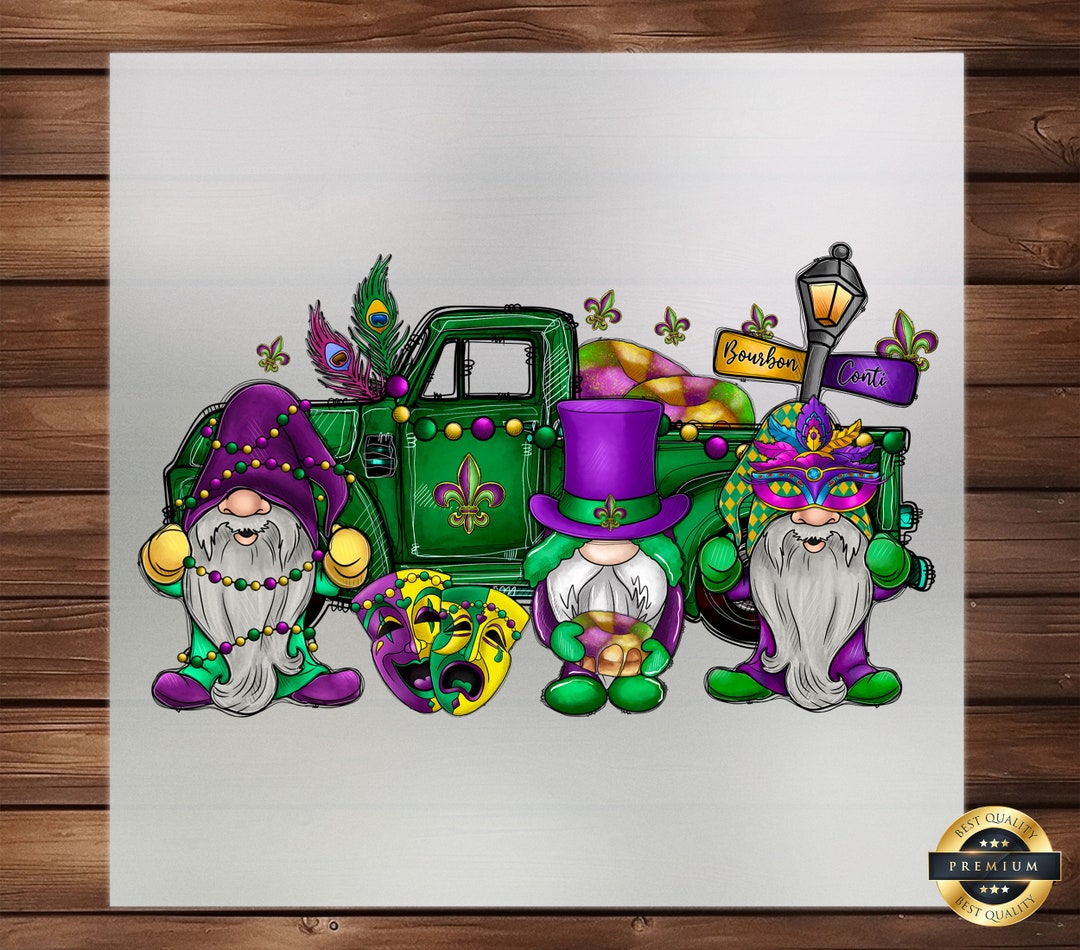 Mardi Gras Truck DTF Transfer, Festive Parade Vehicle Design, Easy-to ...