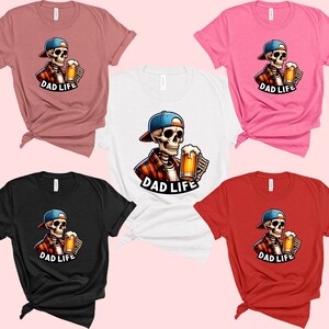 Dad Life DTF Transfer, Fun Skeleton-themed Design for T-shirts, Ready ...