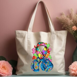 Autism Awareness Boxing Gloves DTF Transfer: Supportive Iron-on Design ...