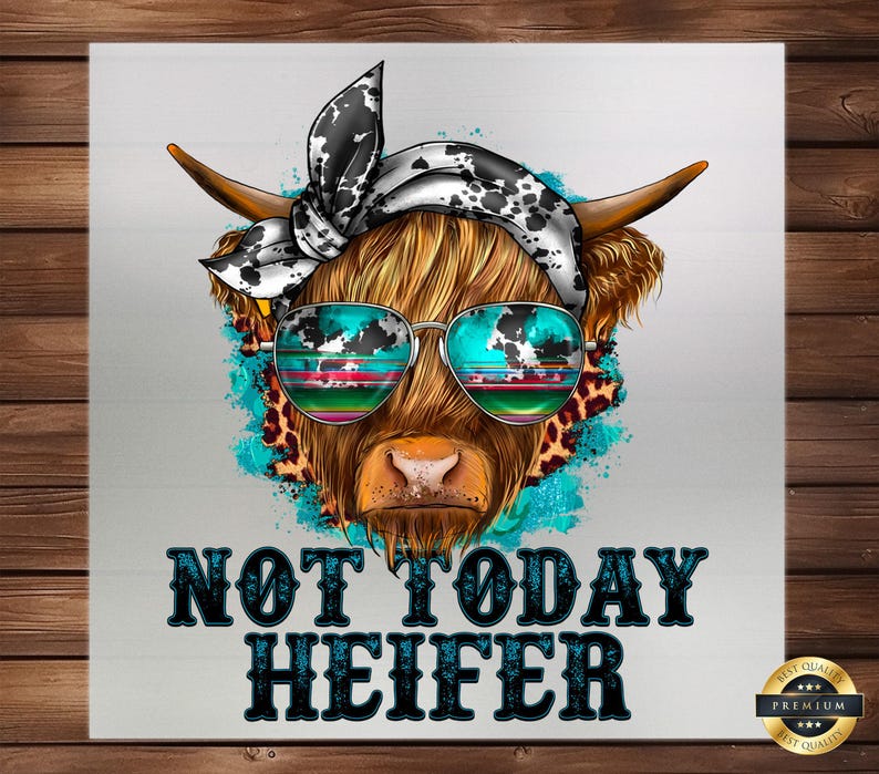 Not Today Heifer DTF Transfer: Western Cowgirl Rodeo Graphic - Etsy
