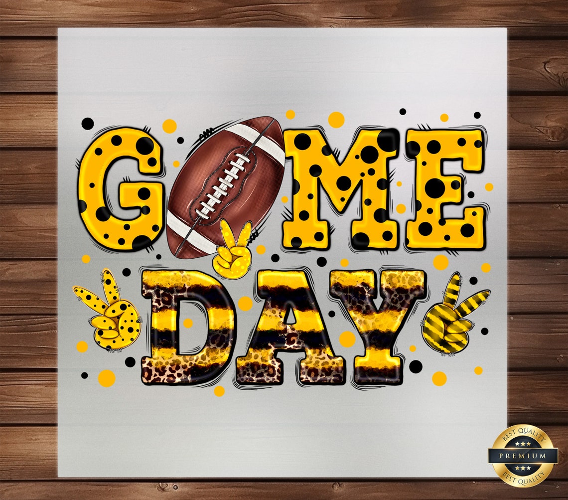 Game Day Black and Yellow DTF Transfer: Iron-on Sports Design - Etsy