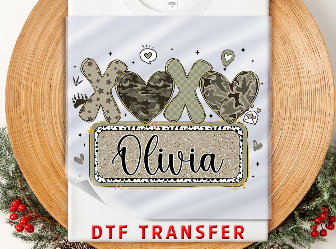 XOXO Name Sign DTF Transfer: Custom Neutral Valentine Design Ready to ...