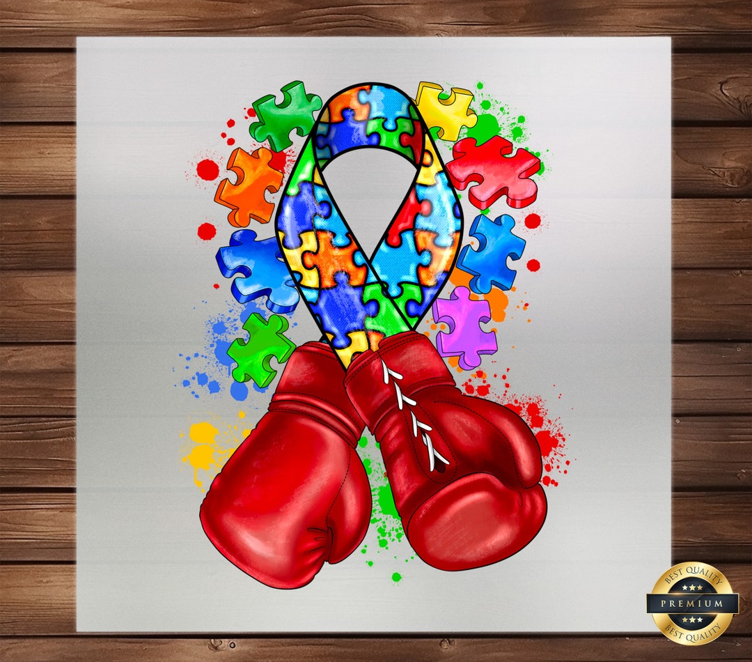 Autism Awareness Ribbon & Glove DTF Transfer, Support and Unity in ...