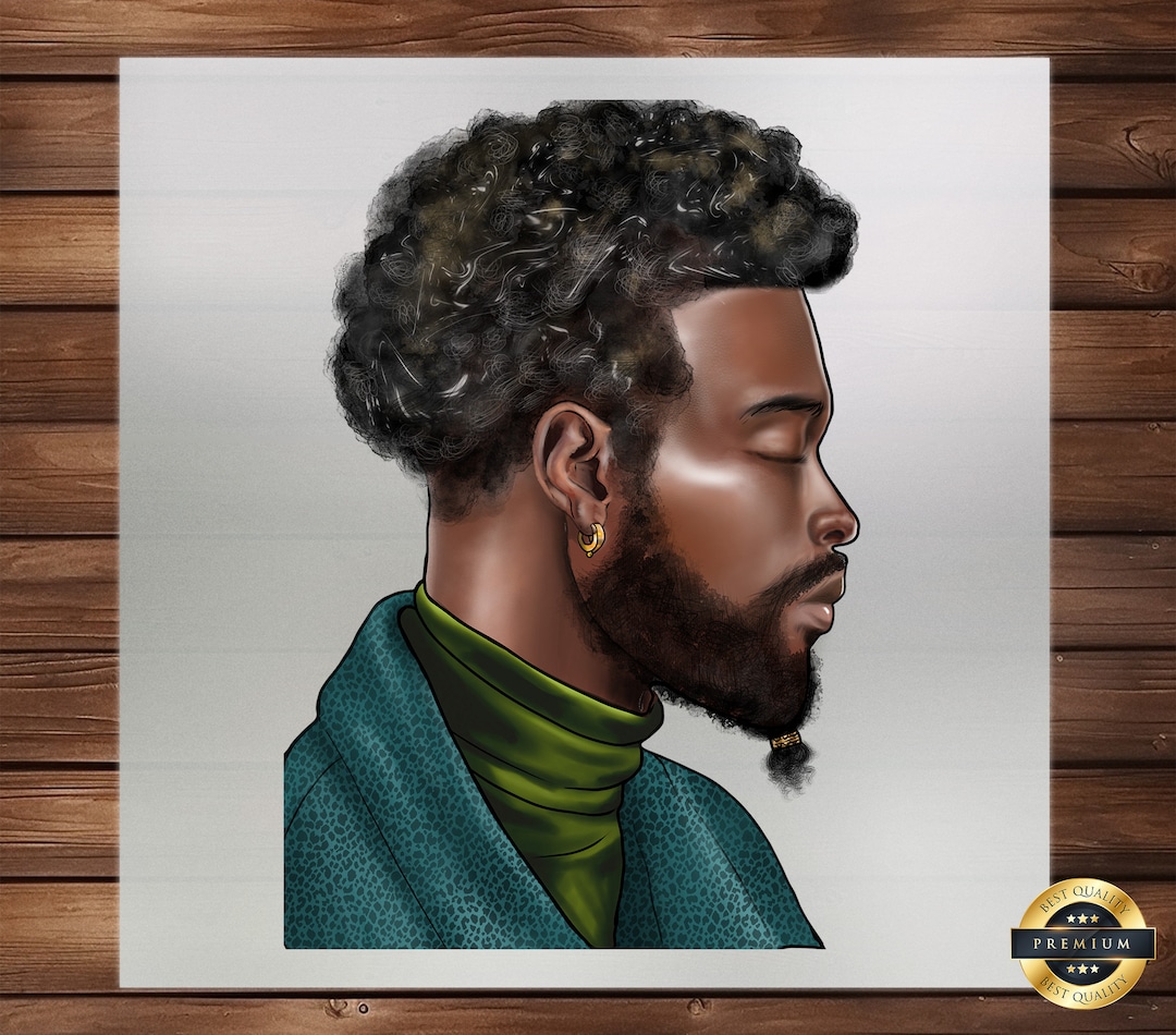 Afro Man DTF Transfer Stylish Iron-on Design Celebrating Afro ...