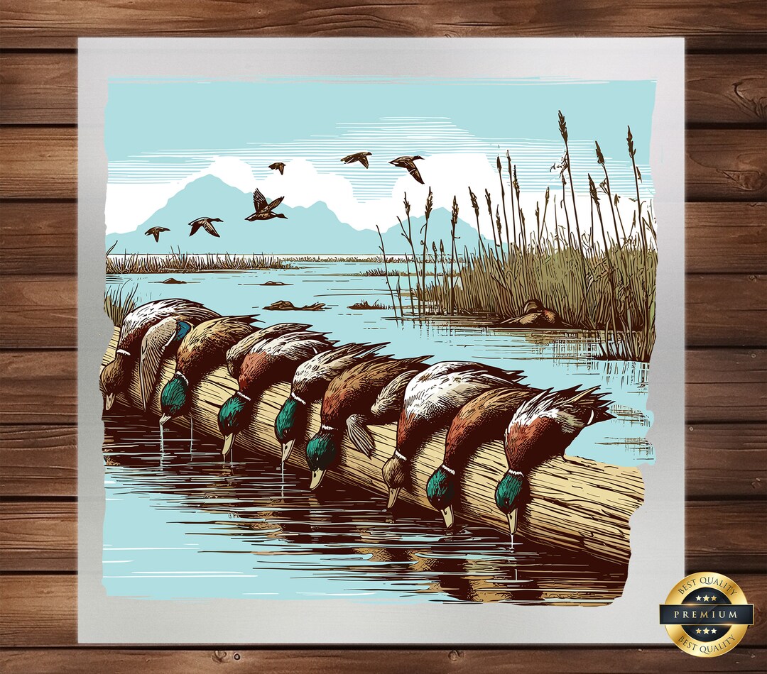 Ultimate Duck Hunting DTF Transfer, Lifelike Waterfowl Scene, Easy-to ...
