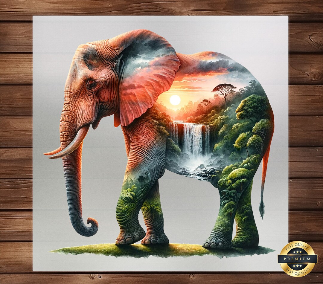 Elephant Clipart DTF Transfer, High-quality Designs Apparel, Perfect ...