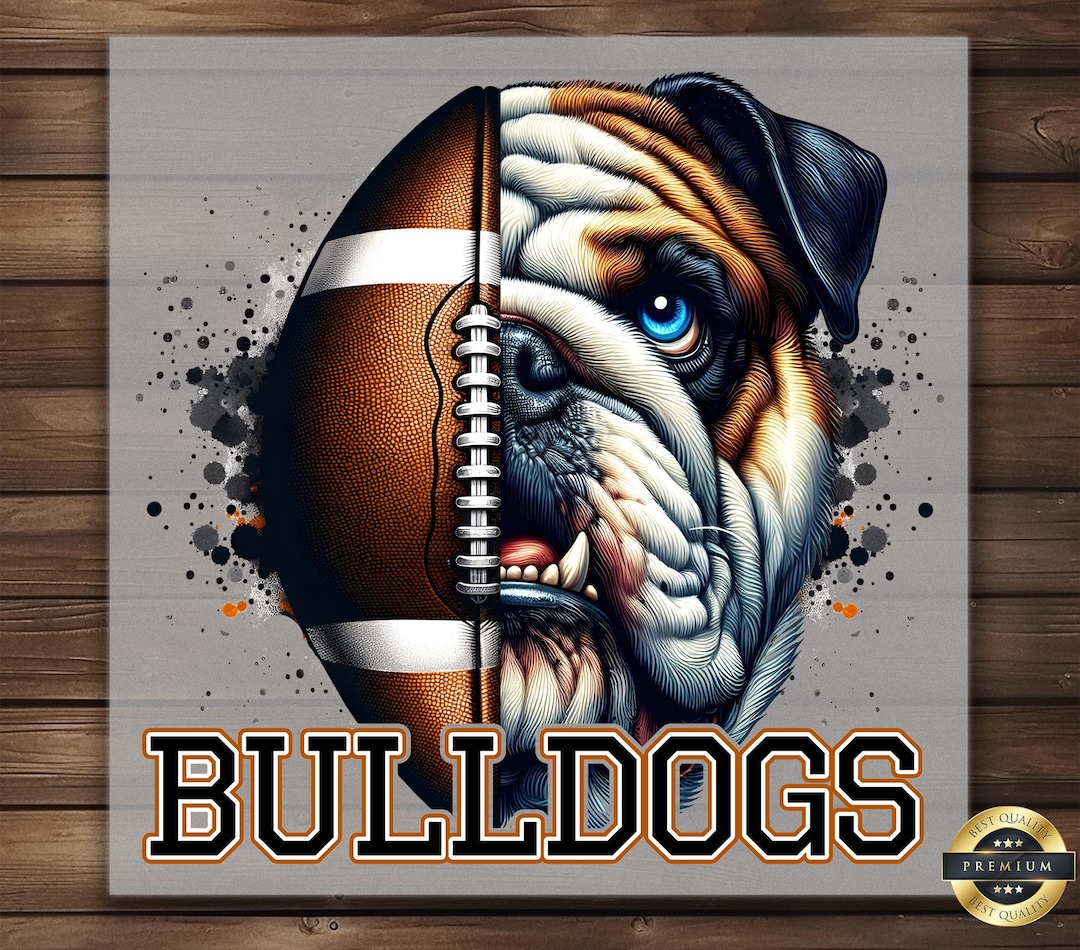 Football Bulldogs DTF Transfer, Bold Bulldog Mascot Iron-on, Perfect ...
