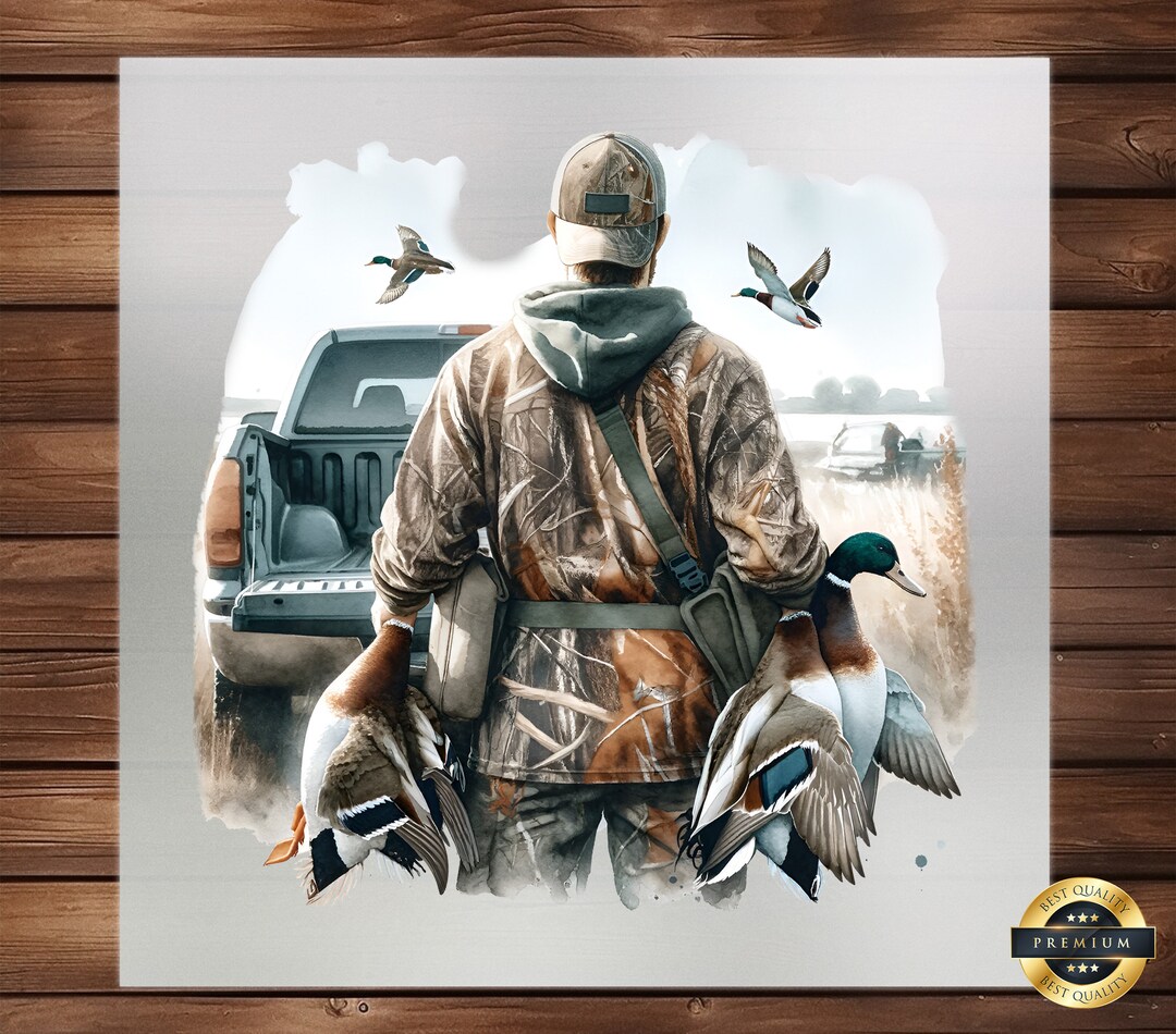 Watercolor Duck Hunting DTF Transfer: Custom Apparel Graphic - Etsy