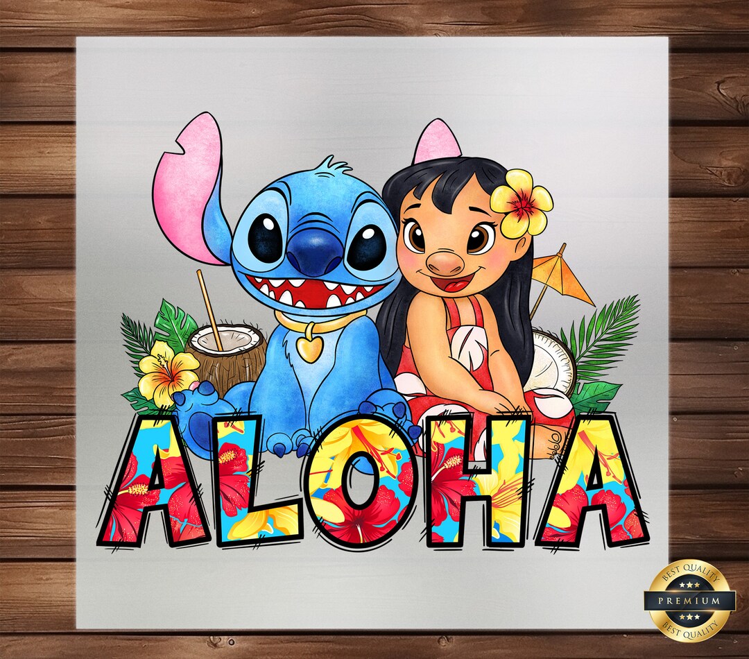 Aloha Stitch DTF Transfer, Cute Summer Design, Easy Iron on Decal ...