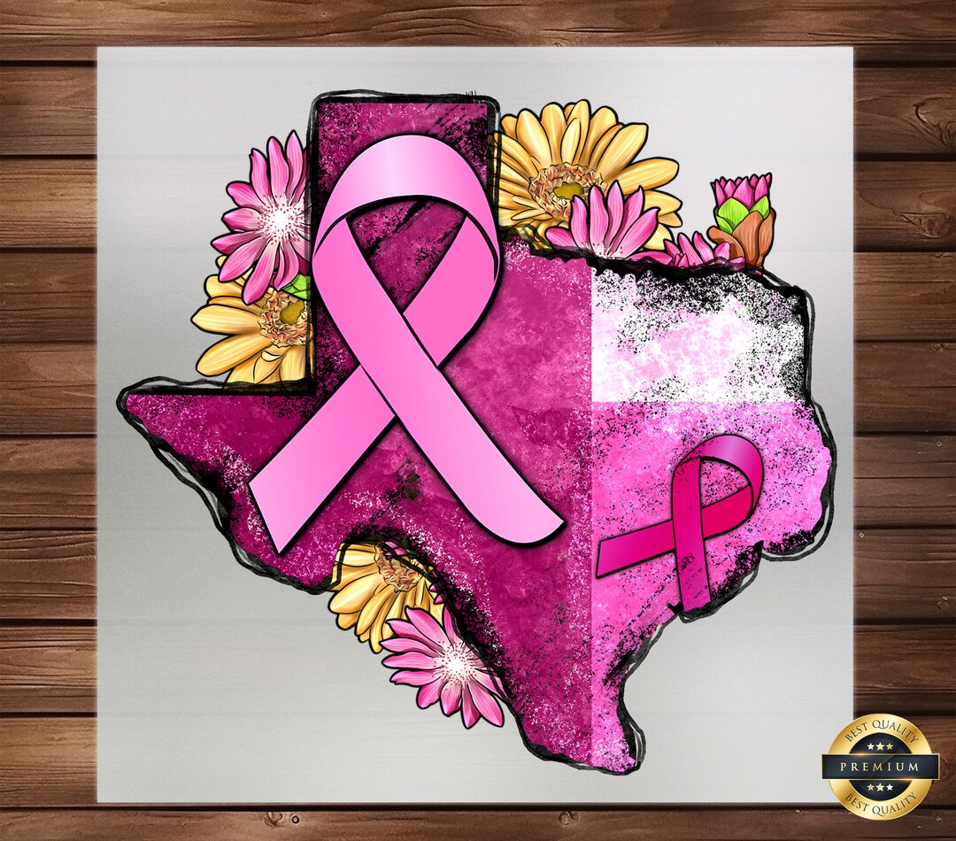 Texas Cancer Awareness Map DTF Transfer, Support & Raise Awareness ...