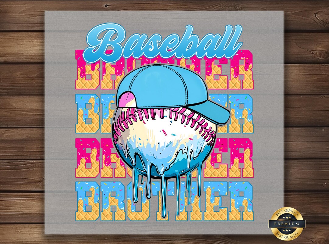 Baseball Brother DTF Transfer: Blue Hat Drip Design - Etsy