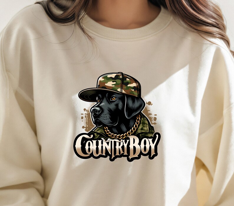 Country Boy Black Labrador DTF Transfer: Hunting Dog Graphic - Etsy