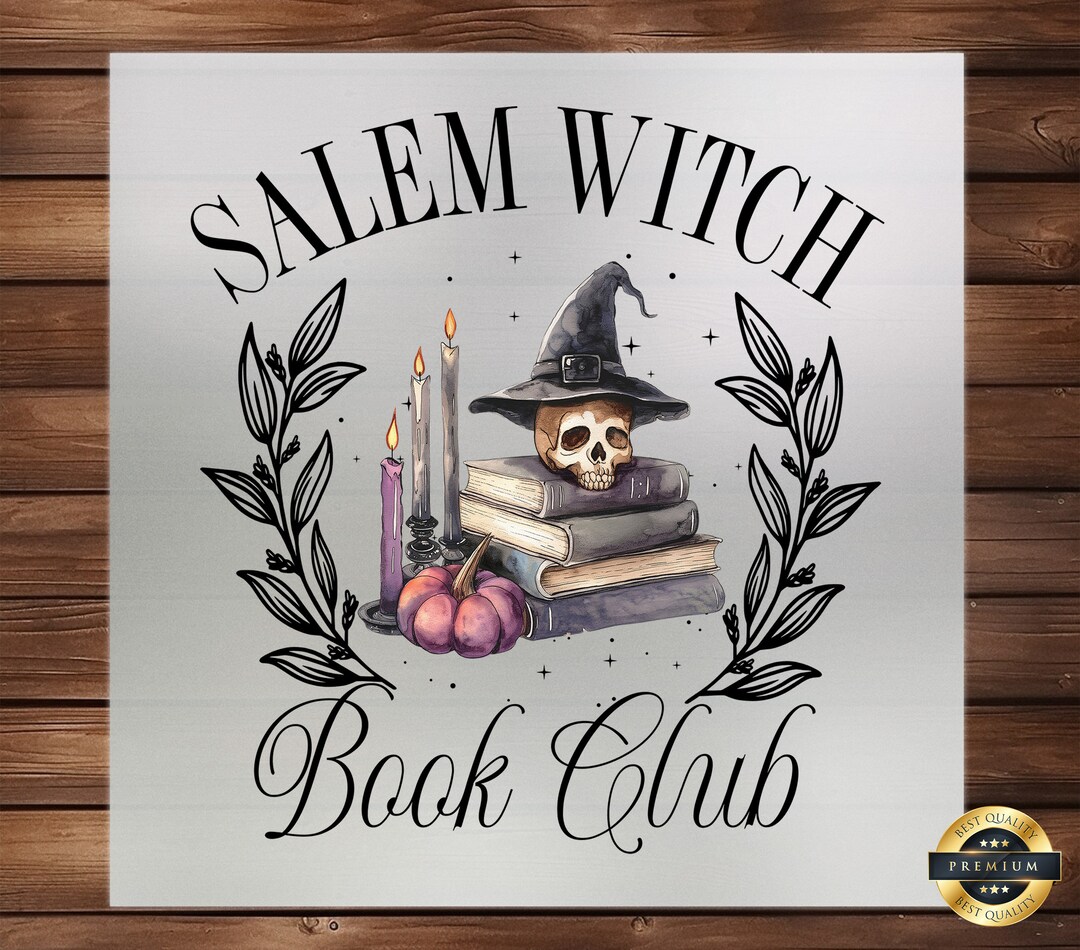 Salem Witch Book Club DTF Transfer, Halloween Design, High-quality Iron ...