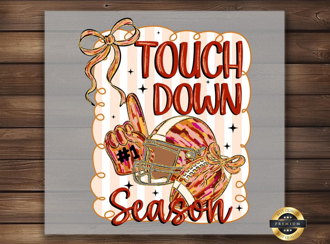 Touchdown Season DTF Transfer: Pink Football & Foam Finger Design - Etsy
