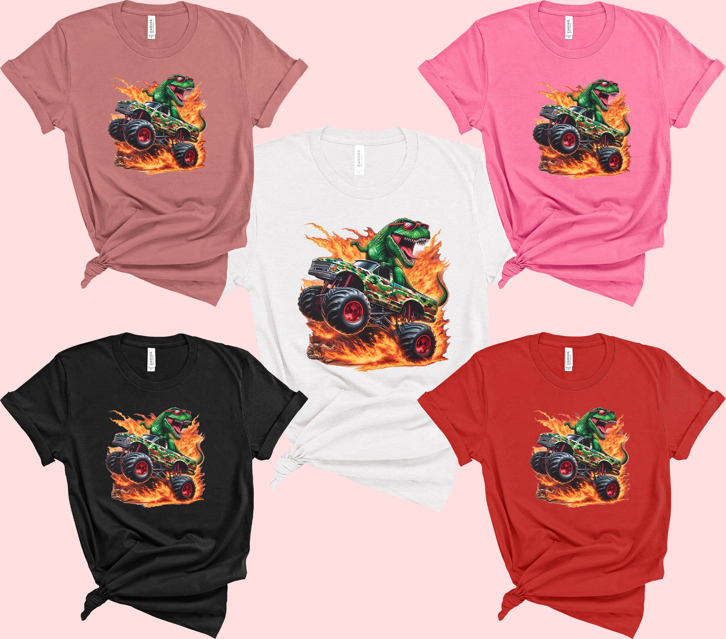 Monster Truck T-rex DTF Transfer: Dino Adventure - Etsy