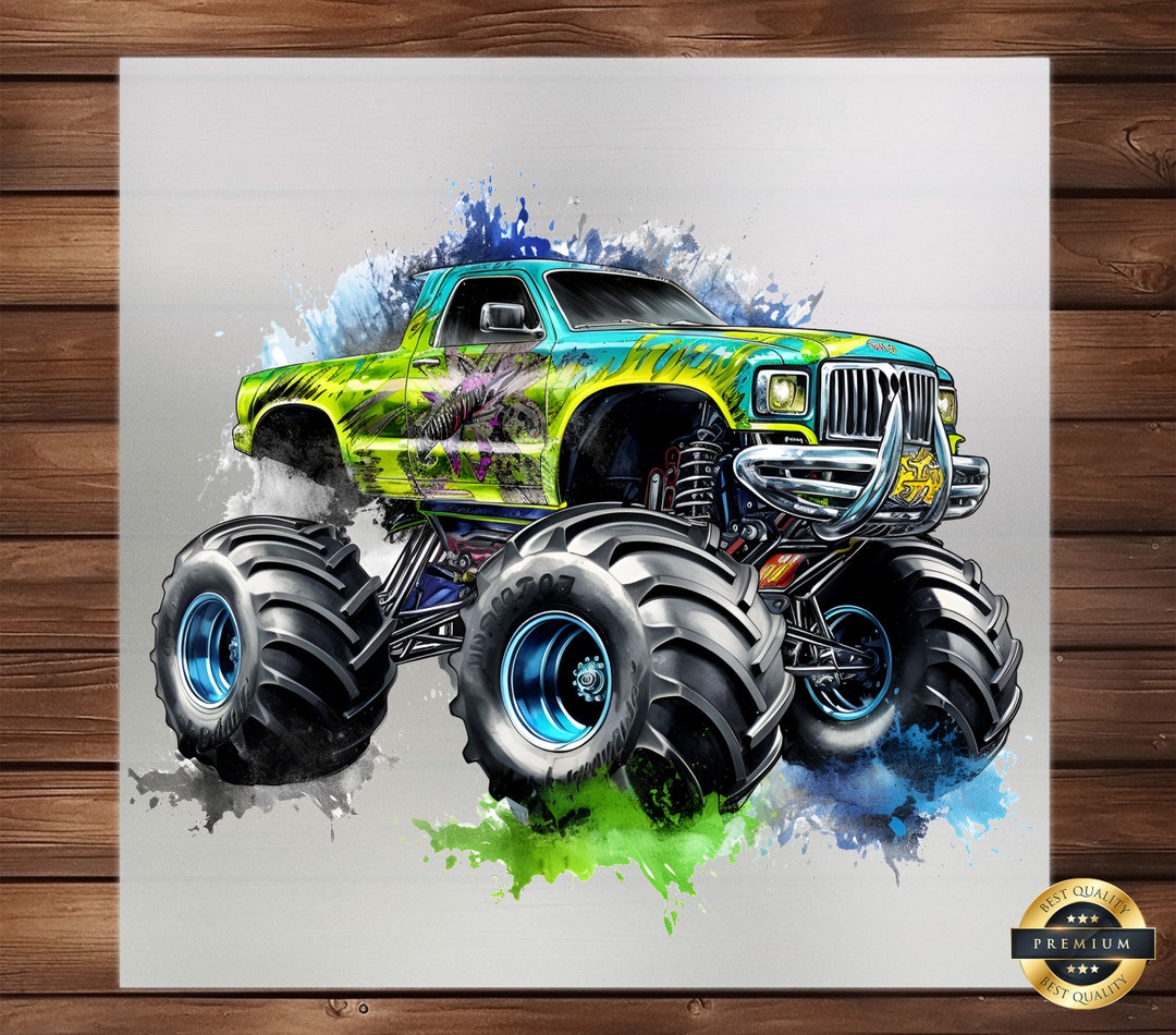 Monster Truck DTF Transfer: Bold Kids' Apparel Design - Etsy