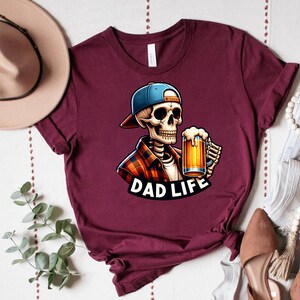 Dad Life DTF Transfer, Fun Skeleton-themed Design for T-shirts, Ready ...