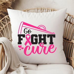 Breast Cancer Awareness DTF Transfer: Go Fight Cure Cheer, Ready to ...