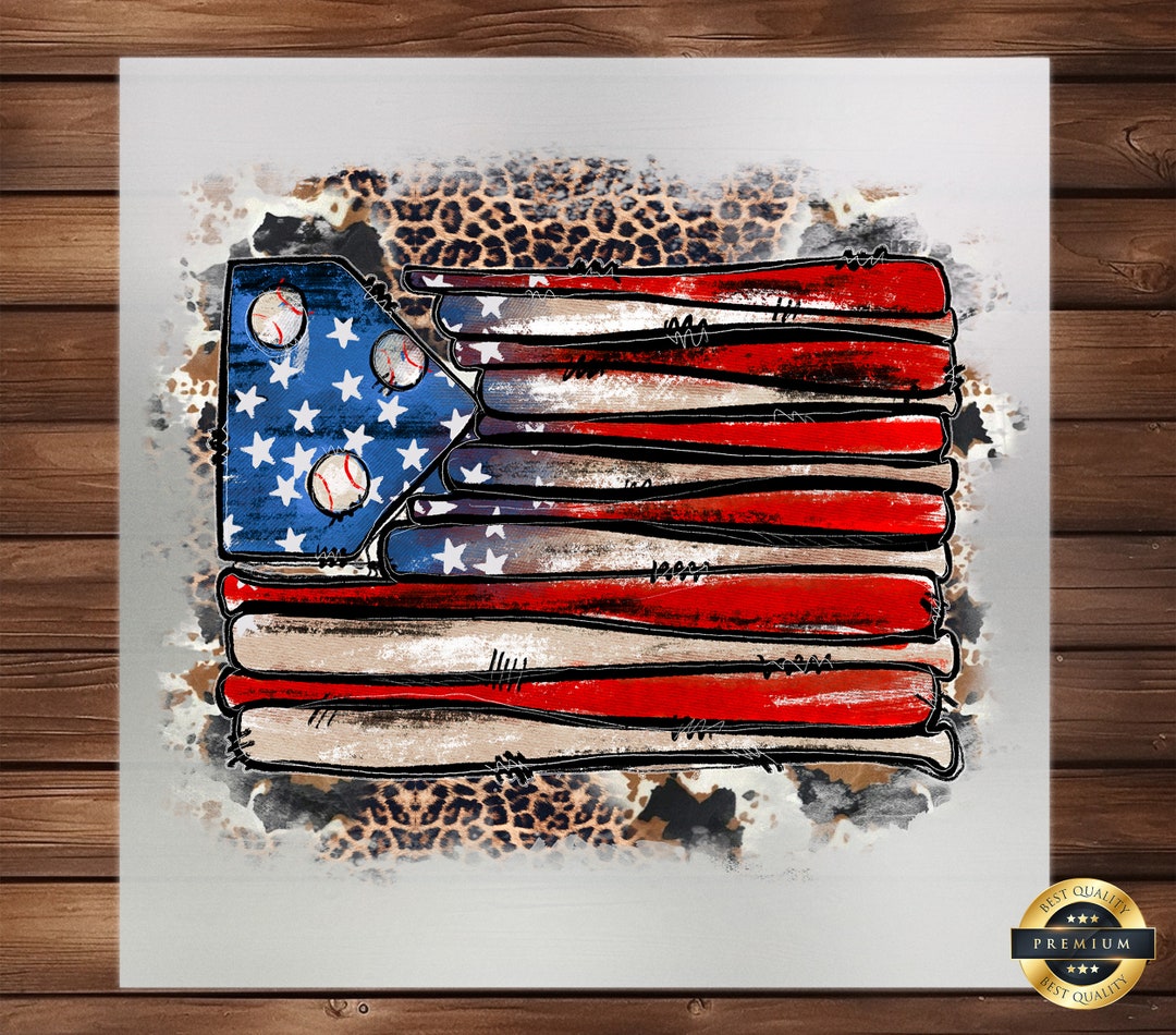 Baseball American Flag DTF Transfer: Patriotic Sports Design - Etsy