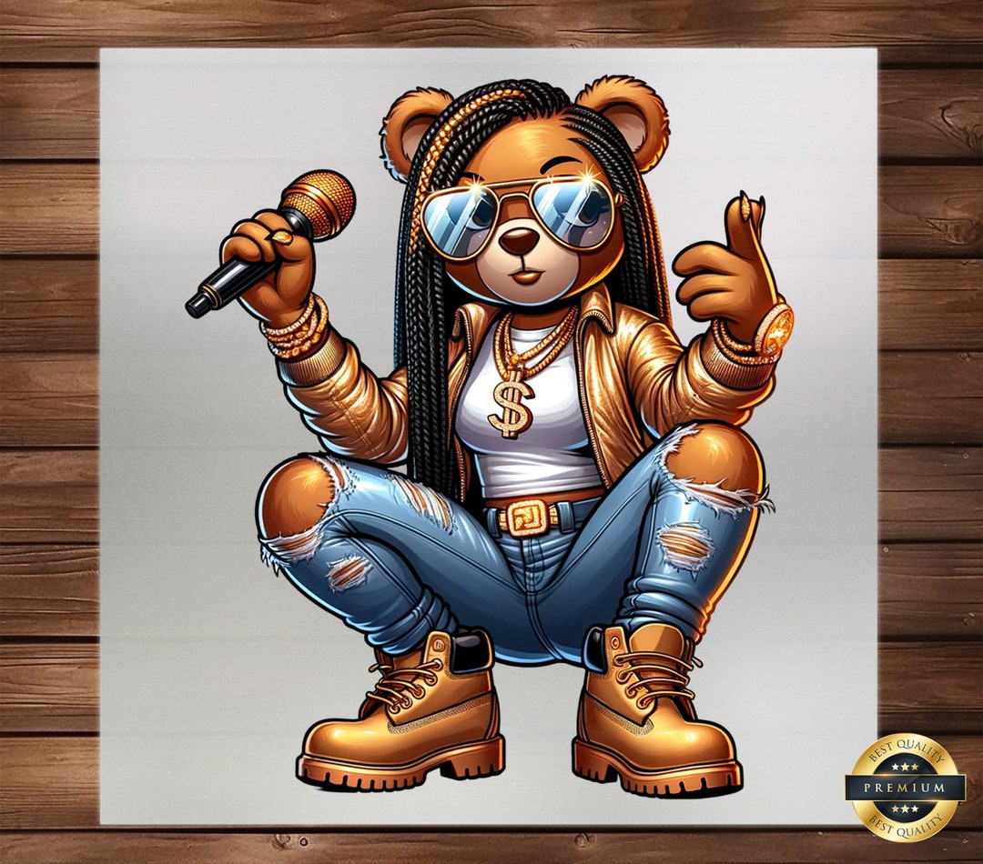 Hip Hop Female Rapper Teddy Bear, Graffiti Cartoon, Cruise Squad 2024 ...
