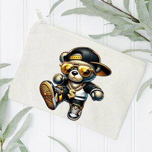Hip Hop Teddy Bear Graffiti DTF Transfer, Cartoon Design, Ready to ...