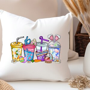 Easter Loaded Tea Cups DTF Transfer, Easter Drink-themed Design, Easy ...