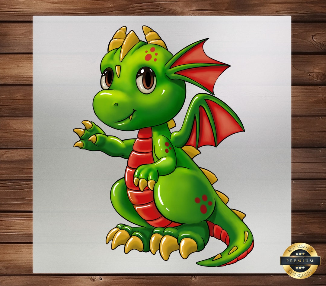 Cute Dragon DTF Transfer, Add Adorable Magic to Your Crafts, Vibrant ...