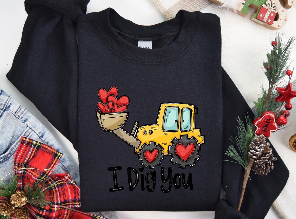 I Dig You DTF Transfer: Heart Truck, Valentine's Day Apparel - Etsy