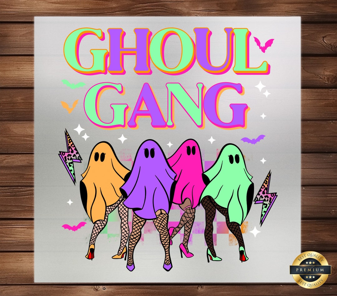 Retro Halloween DTF Transfer, Ghoul Gang Design, Vintage Halloween Vibes, Easy Application for ...