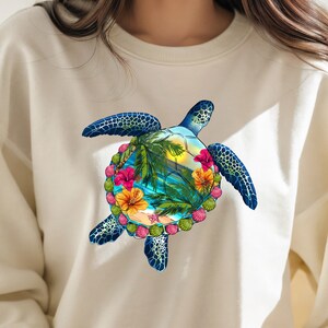Summer Turtle DTF Transfer, Beach Vibes & Ocean Adventure Design, Ideal ...
