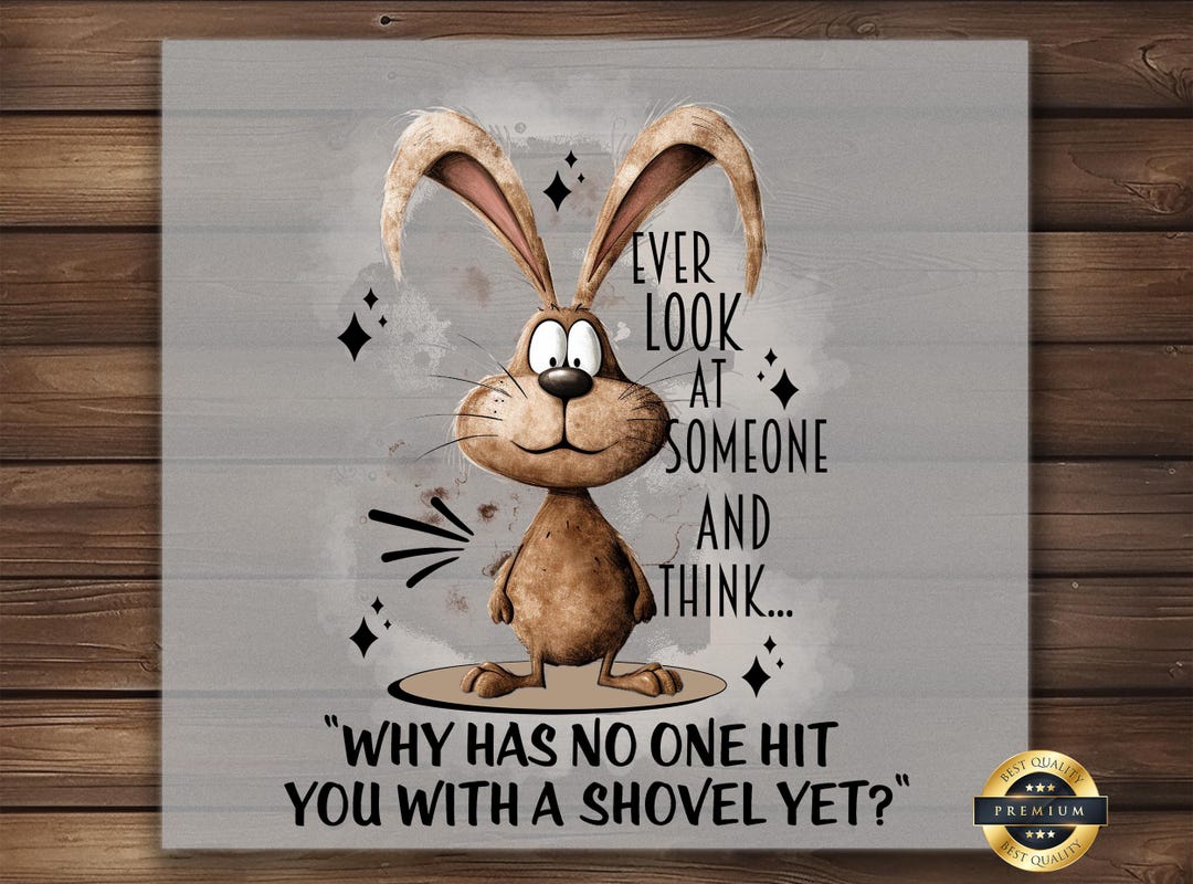 Funny Bunny DTF Transfer, Sarcastic Rabbit Print, Hilarious Attitude ...