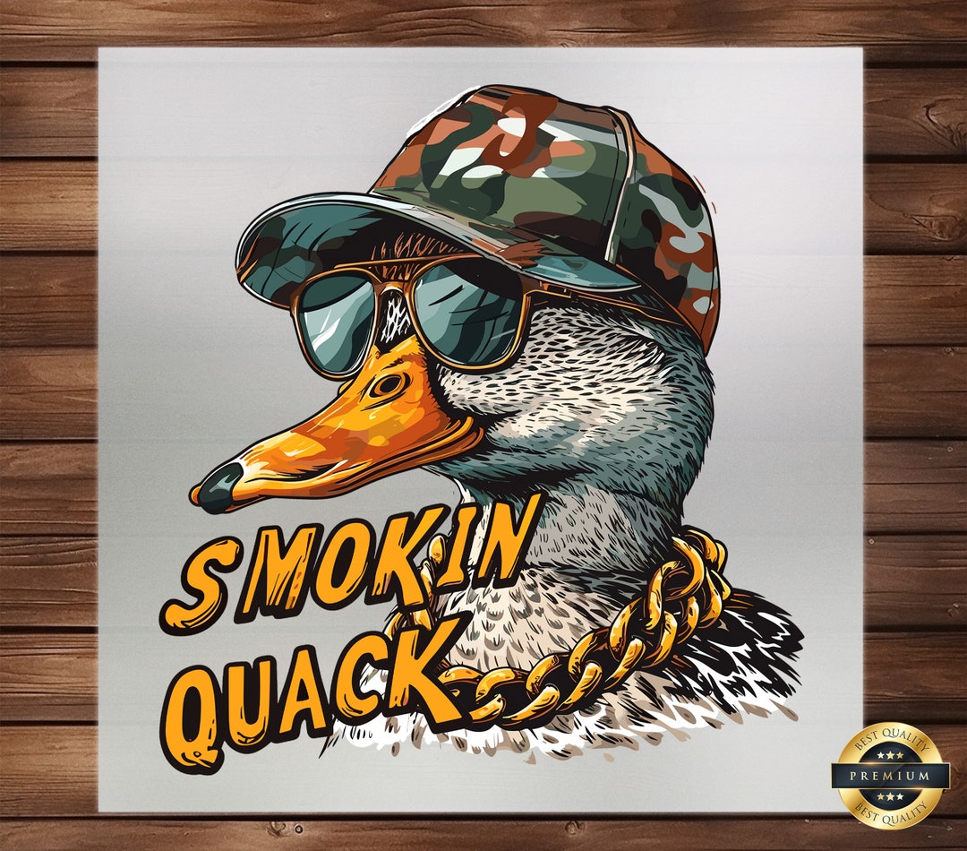 Duck Hunting 'smoking Quack' DTF Transfer, Humorous Waterfowl Design ...