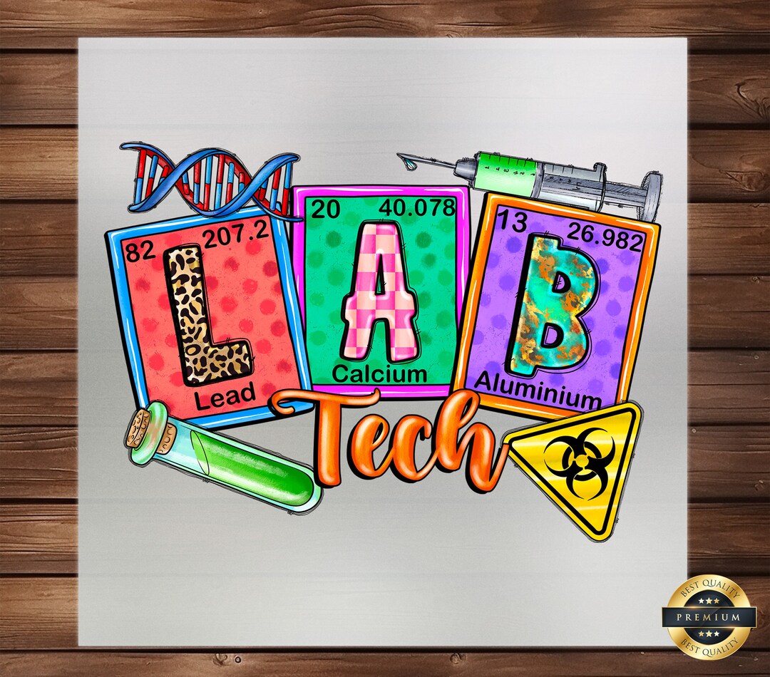 Lab Tech DTF Transfer, Laboratory Enthusiast's Design, Easy Application, Perfect for Science ...