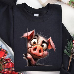 Goofy Pig DTF Transfer: Funny Cartoon Print, Pig Lover Gift - Etsy