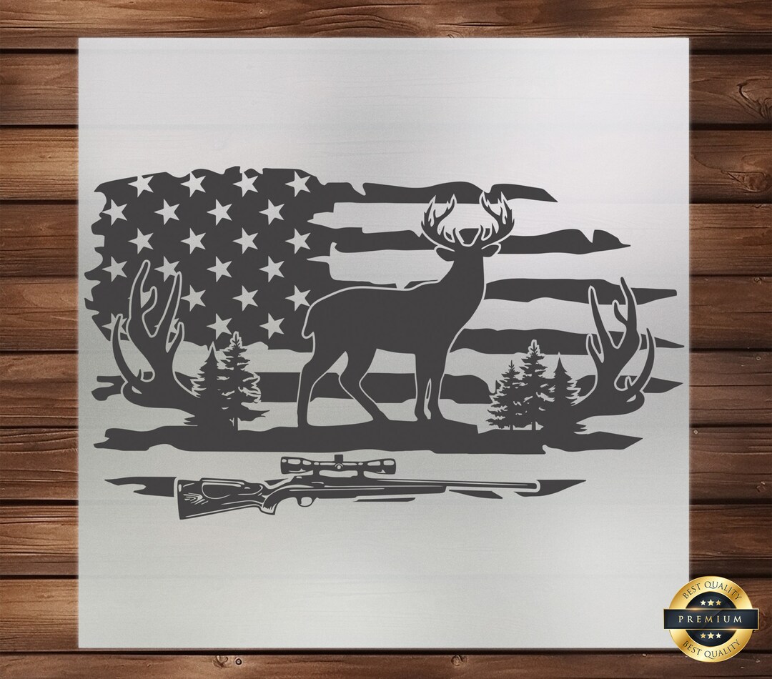 Deer Hunting American Flag DTF Transfer: Patriotic Iron-on Art - Etsy