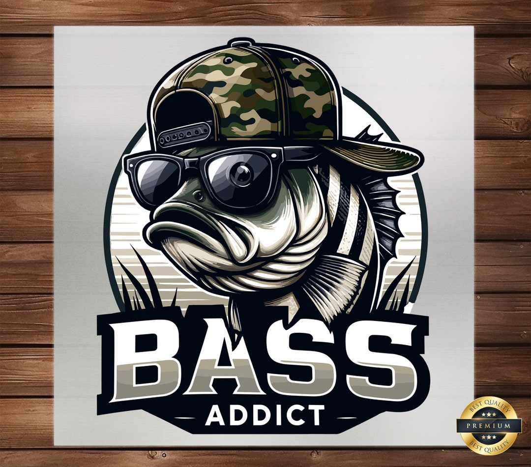 Striped Bass Addict DTF Transfer, Funny Bass Fishing Design Apparel ...