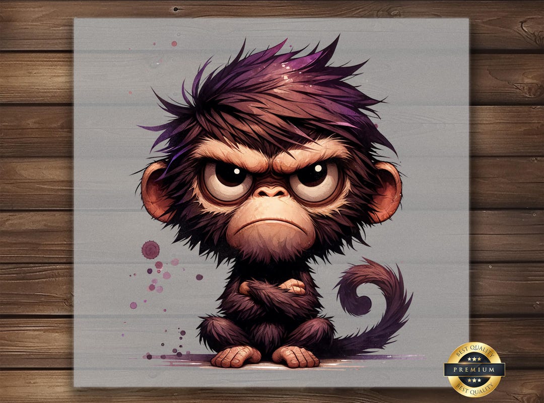 Angry Monkey DTF Transfer: Funny Grumpy Ape Shirt Print - Etsy