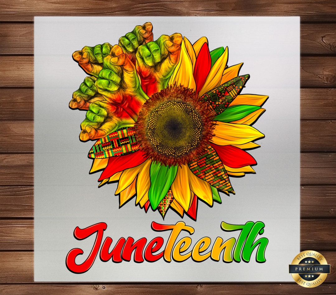 Juneteenth Sunflower DTF Transfer - Commemorative Design - High-quality ...
